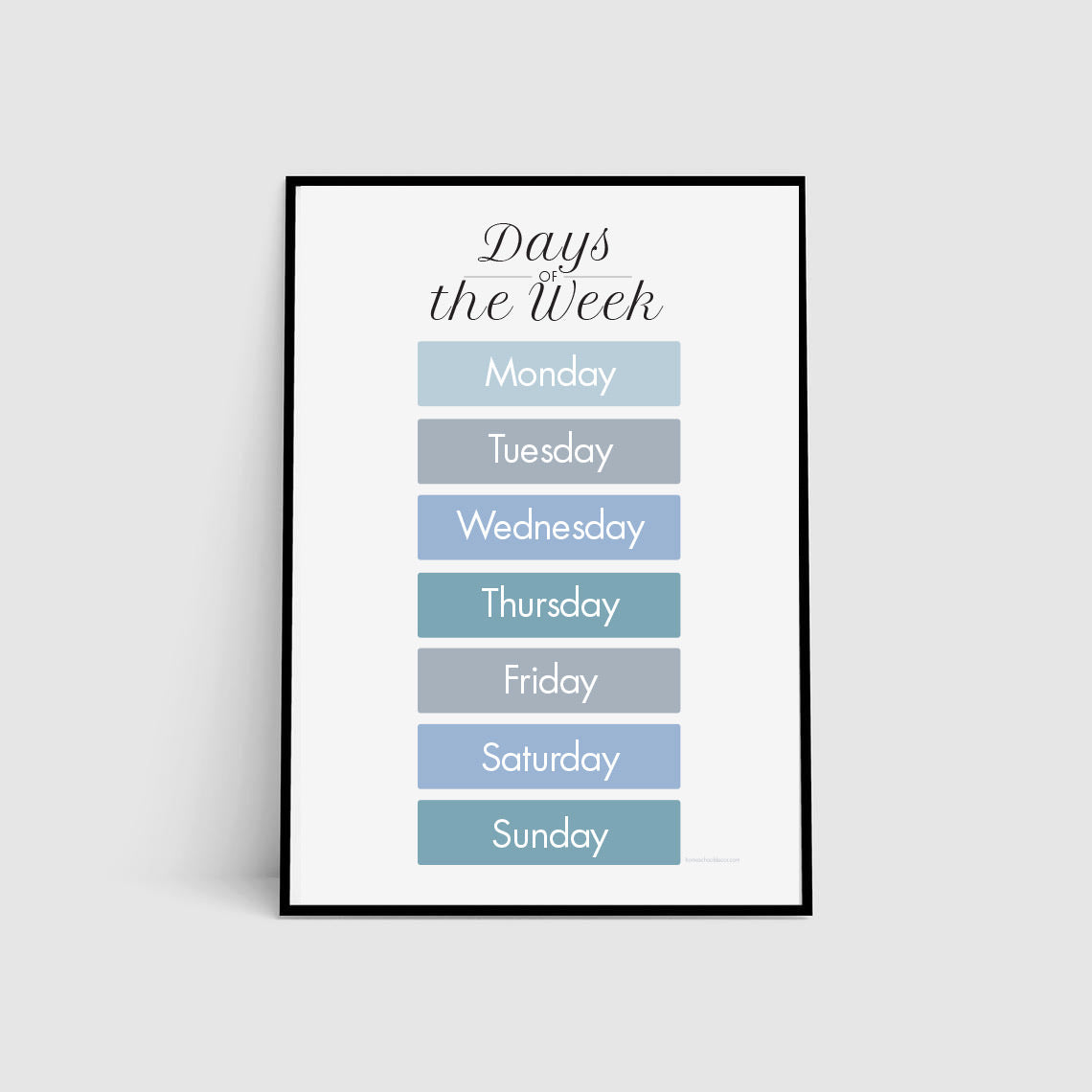 Days Of The Week Poster Printable
